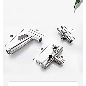 JIYTG Wall Bracket Hose Set 304 Stainless Steel Bidet Sprayer Toilet Partner high Pressure Spray Gun Flushing Set