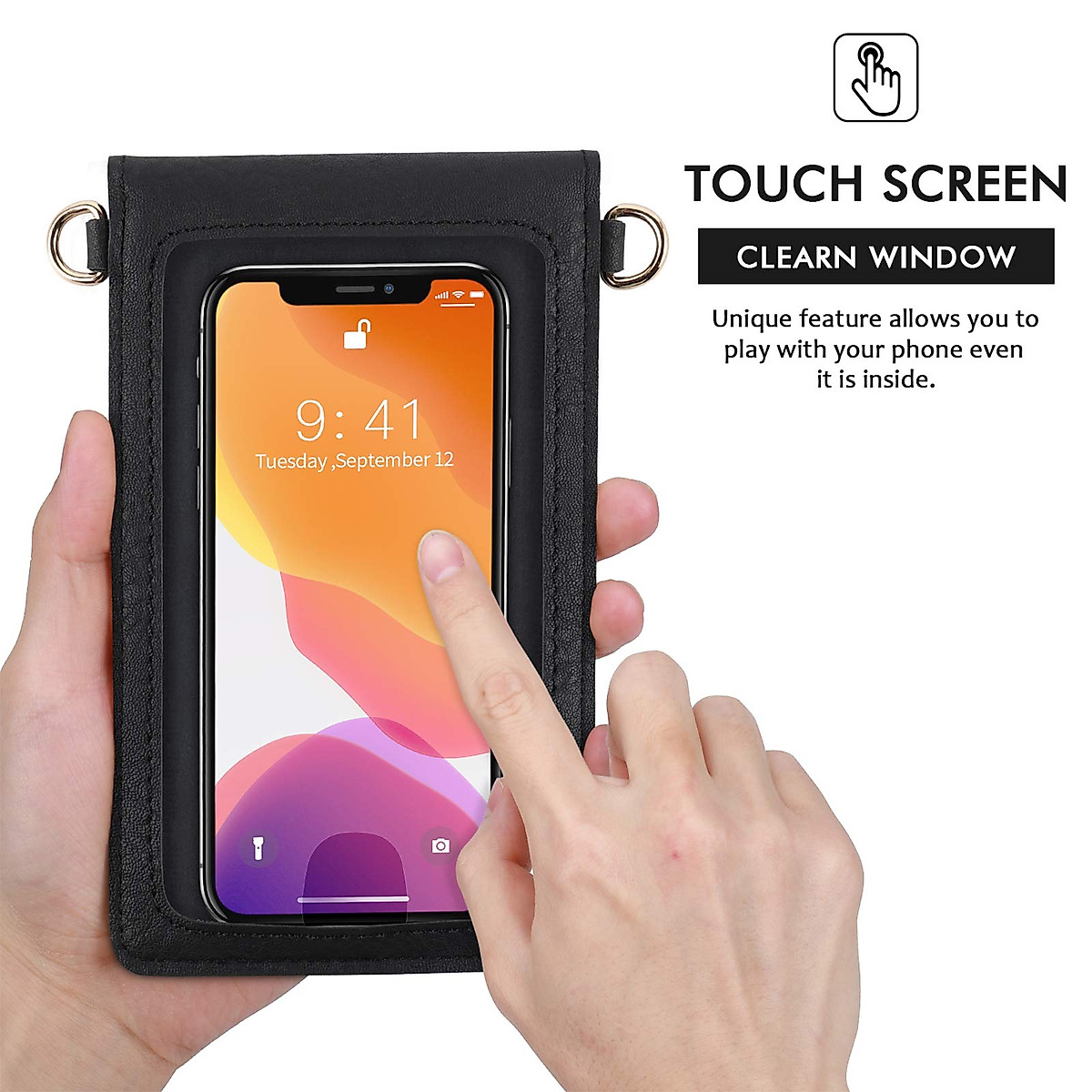 Emoin Lightweight Leather Phone Purse Gift for Women Girls, Small Crossbody Bag Mini Cell Phone Pouch Shoulder Bag with 2 Straps Valentines Day Bag Gifts for Her