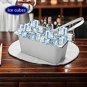 Ice Buckets for Parties,Wine Beer Champagne Bucket,Stainless Steel Ice Cube Bin (Medium)