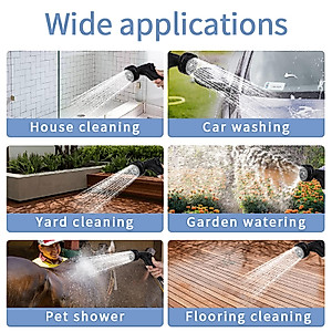 CUHBIV Metal Garden Hose 50FT,Stainless Steel Metal Hose with 10 Function Nozzle, Heavy Duty Collapsible Water Hose with Hose Holder,Kink Free & Tangle Free Flexible Garden Hoses for Outdoor