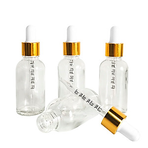 BEGIKET 12 Pack 1oz Glass Dropper Bottles 1oz (30ml) Clear Glass Bottles with Glass Eye Dropper, Liquids Tincture Bottles, Leak Proof Travel Bottles for Essential Oils