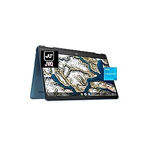 HP Newest X360 2-in-1 Chromebook 14" HD Touchscreen Laptop, Intel Celeron N4000(Up to 2.8GHz), 4GB DDR4 RAM, 128GB Space(64GB eMMC+64GB Card), WiFi, Webcam, USB Type-C, Chrome OS, Forest Teal JVQ MP
