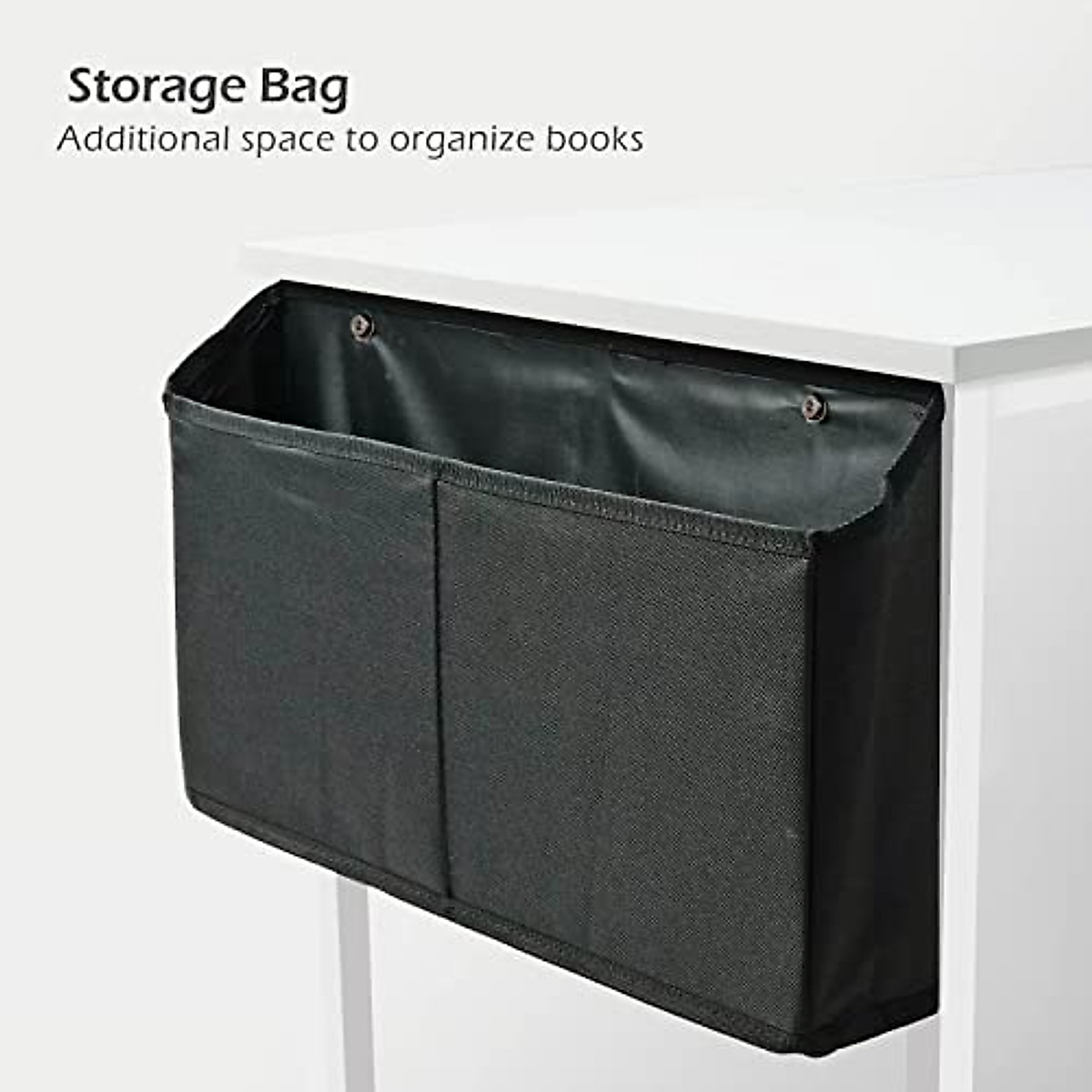 Lufeiya 47 inch White Computer Desk - Modern Simple Student Study Table for Bedroom Home Office Writing Desk