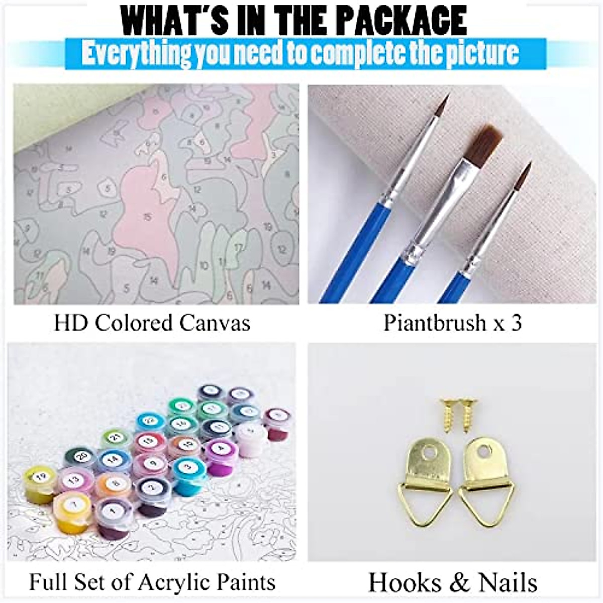 HOIYLDS Paint by Numbers for Adults - DIY Paint by Number for Adults Beginner Easy Acrylic Watercolor Number Painting Canvas Arts for Adults, Oil Painting Paint-by-Number Kits 16x20inch