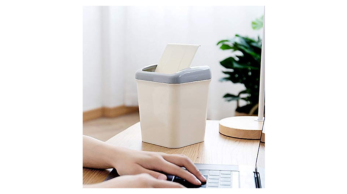 FORUU Hidden Retractable Trash Can - Space-Saving Office & Home Bin