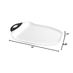 Dexas Chop & Scoop Cutting Board, 9.5 by 13 inches, White with Black Handle