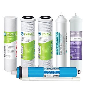 APEC Water Systems FILTER-MAX-ESPHUV-SSV2 75 GPD High Capacity Complete Replacement Cartridges for Essence Series ROES-PHUV75 Reverse Osmosis Water Filtration System Stage 1-7, White