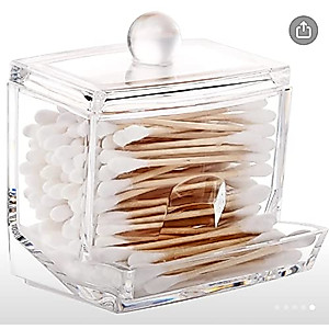 Cotton Swabs Storage Holder, Cotton Swabs Box, Cotton Pads Holder (Plastic)