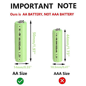 Windmax 5 x NiMH 1.2v AA 1800 mAh Electric Shaver Rechargeable Battery With Solder Tabs