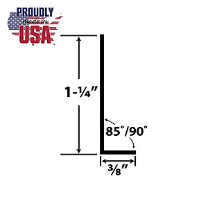 Outwater Plastics 1441-Bk Black 3/8 Inch X 1-1/4 Inch X 3/64 (.047) Inch Thick Styrene Plastic Angle Moulding 72 Inch Lengths (Pack of 10 Pieces, 60 feet Total)