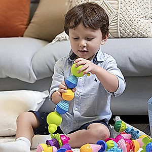 Lalaboom - 8 Piece Bath Caterpillar and Baby Pop Beads - Ages 10 Months to 3 Years - BL500