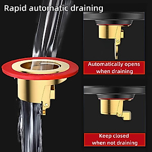 COLDDD Downspout Universal Brass Floor Drain core, Shower Floor Drain backflow Preventer, Suitable for 1.4''-2.0'' Caliber (1)
