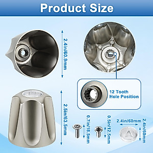 UCDETD Metal Shower Knobs 3 Piece Replacement, Compatible with Price Pfister Verve and Bathtub Shower Faucet Handle, Shower Knobs Include Hot/Cold/Diverter and 3 Screws (Brushed Nickel)