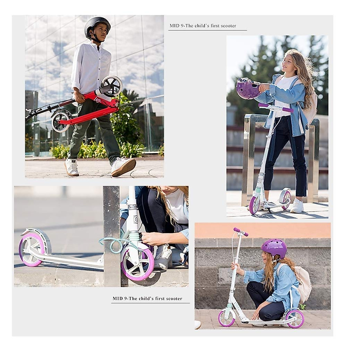 ygqtbc Adult Scooter 2019 Upgraded Kick Scooter Height-Adjustable Foldable Dual Suspension Rear Fender Brake Lightweight Aluminium Alloy Commuter 220lb Max Load Big Wheels Scooter for Adults Teens Kid