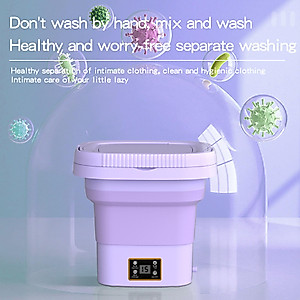 9L Large Capacity Small Portable Washing Machine, Mini Washer and Dryer Combo Deep Cleaning for Underwear, Baby Clothes, or Small Items Folding Washing Machine for Apartment Dorm RV and Travel