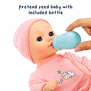 Baby Born My First Baby Doll Annabell - Blue Eyes: Realistic Soft-Bodied Baby Doll for Kids Ages 1 & Up, Eyes Open & Close, Baby Doll with Bottle