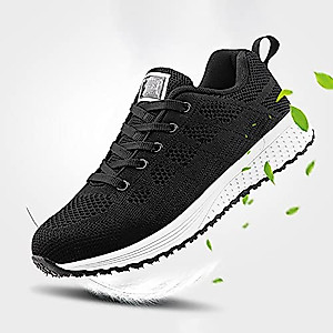Womens Sneakers Durable Non Slip Sneakers Mesh Breathable Round Toe Sports Shoes Fashion Wide Width Sneakers Loafers Ladies Lightweight Soft Sole Trail Running Jogging Shoes