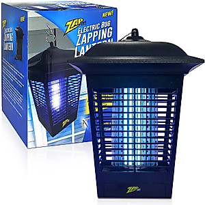 ZAP IT! Electric Bug Zapper Lantern - Indoor and Outdoor Plug-in 360 Degree Mosquito Control, Insect and Fly Killers | UV Light and Electric Shock Mosquito Killer Lamp | Includes Bug Collector