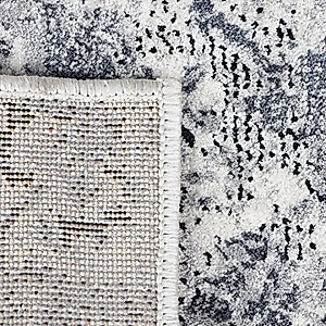 SUPERIOR Indoor Large Area Rugs with Jute Backing, Modern Distressed Floral Decor, Perfect for Entryway, Kitchen, Office, Bedroom, Living/ Dining Room, Dorm, Caine Collection, 5' x 8', Platinum