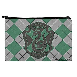 Harry Potter Slytherin Plaid Sigil Pencil Pen Organizer Zipper Pouch Case