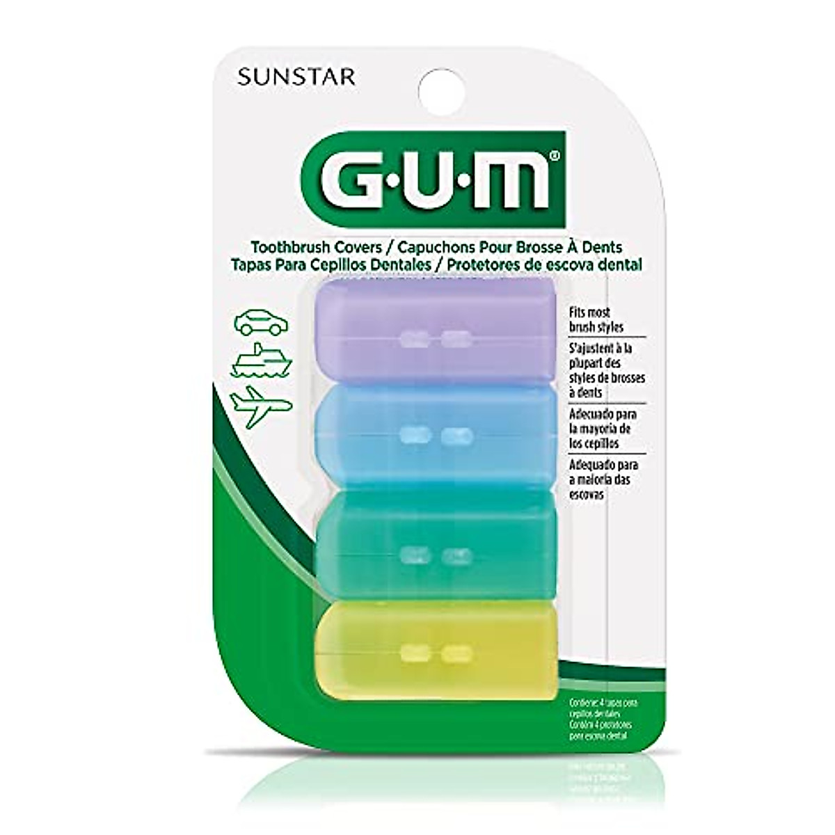 GUM Toothbrush Covers for Travel or Home (6 x 4 count) 24 Covers