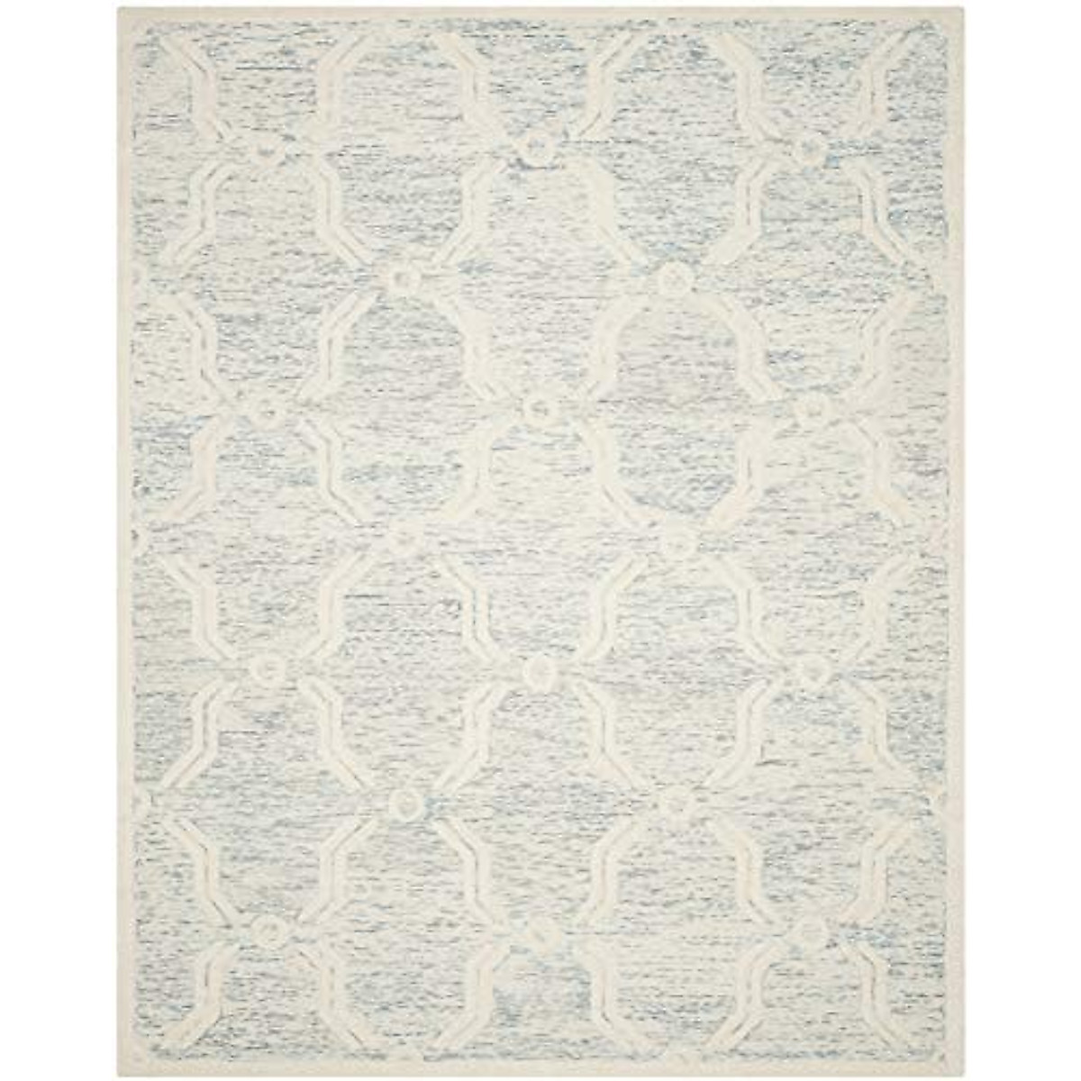 SAFAVIEH Cambridge Collection Area Rug - 8' x 10', Light Blue & Ivory, Handmade Moroccan Distressed Wool, Ideal for High Traffic Areas in Living Room, Bedroom (CAM728B)