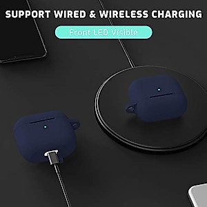 MILPROX Case Compatible for Airpods 3 Case - Soft Silicone Protective Skin Cover with Keychain/Strap, Front LED Visible, Shockproof Slim Cases Compatible for Airpod 3rd Generation