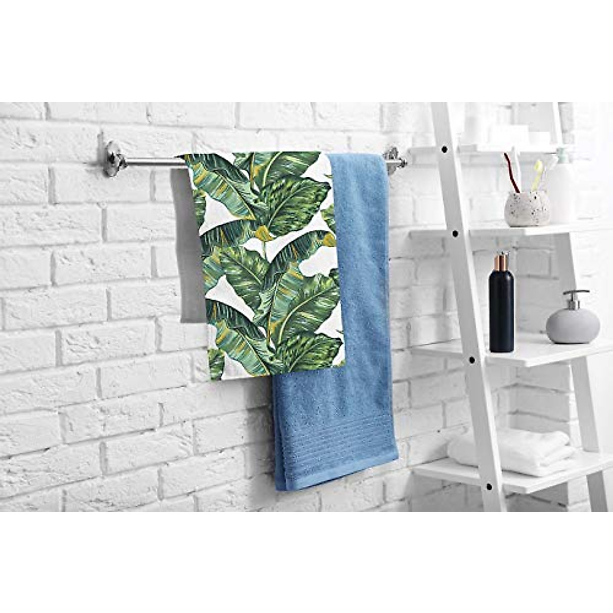 oFloral Hand Towels Cotton Washcloths Jungle Leaf Seamless Floral Pattern,Comfortable Super-Absorbent Soft Towels for Bathroom Beach Kitchen Spa Gym Yoga Face Towel 15X30 Inch