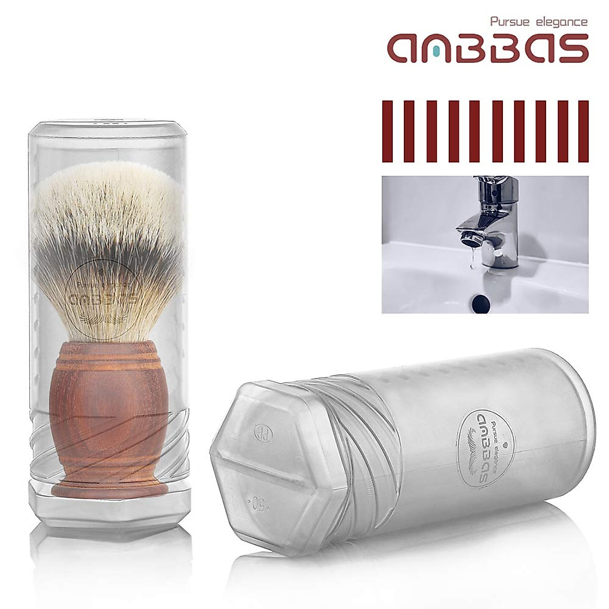 Anbbas 4.9inches Giant Shaving Brush Silvertip Badger Hair Quality Rosewood Handle, Perfect with Shaving Soap Cream, DE Straight Razor for Mens Close Shave