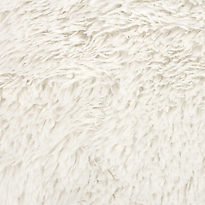 kullaloo Wool White Faux Fur Fabric [3/4 inch Pile, 20 mm] | Shaggy Plush Minky Fabric for Sewing | 39.5x29.5 (More Fabric Than Half Yard) | Ideal for Plushies, Crafts, Costumes, Upholstery | Ivory