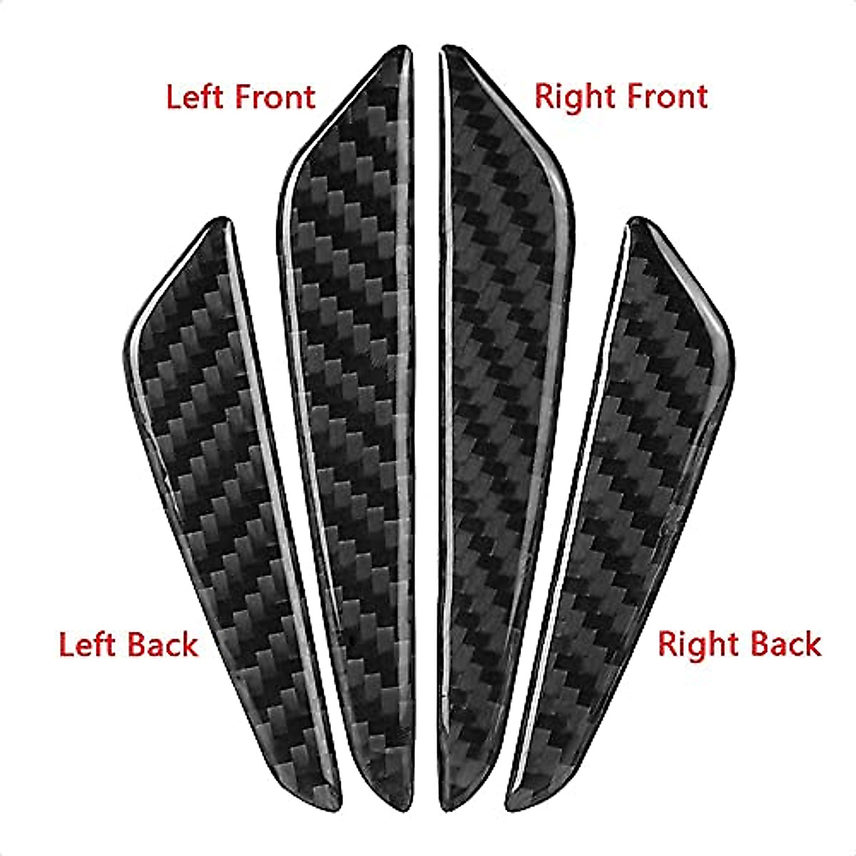 TANGSEN 4Pcs Universal Real Carbon Fiber with 2mm Twill Woven Texture Door Edge Guard Paint Scratch Bumper Protector Anti Door slam Personalized Protective Pad Sticker Cover Protective Status Film