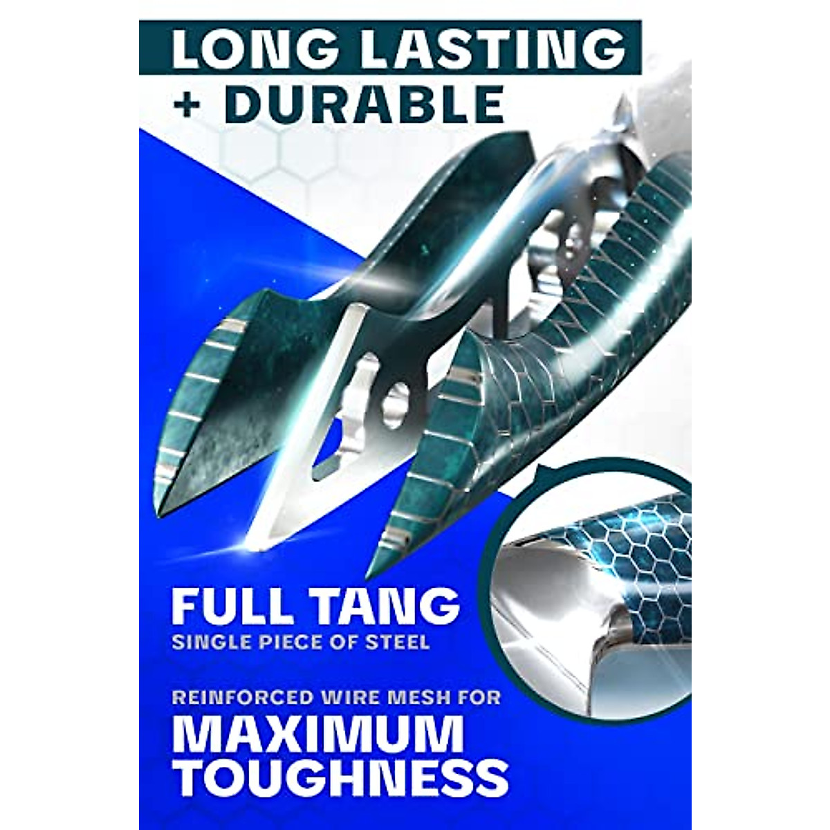 Dalstrong Chef Knife - 8 inch - Frost Fire Series Arctic Ocean - High-Chromium 10CR15MOV Stainless Steel Kitchen Knife - Sand Blasted Frosted - Ocean Teal Honeycomb Handle - Sheath - NSF Certified