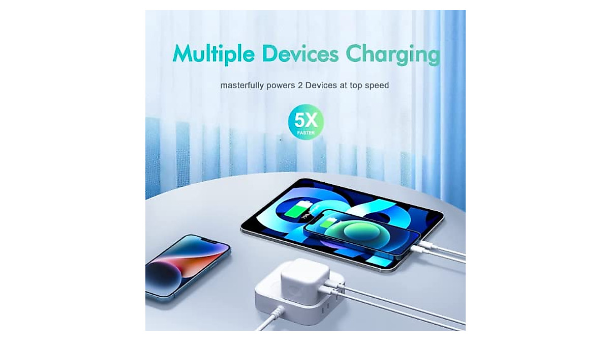 35W Dual USB-C Fast Charger for iPhone, iPad & Android
