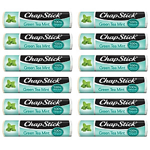 ChapStick 100% Natural Lip Butter, Green Tea Mint, 0.15 oz (Pack of 12)
