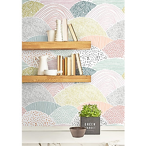 Toduso Peel and Stick Wallpaper Dot/Line Contact Paper Pink Wallpaper 15.5''x78.7'' Removable Self-Adhesive Wallpaper Room Decor Wall Covering Vinyl Rolls