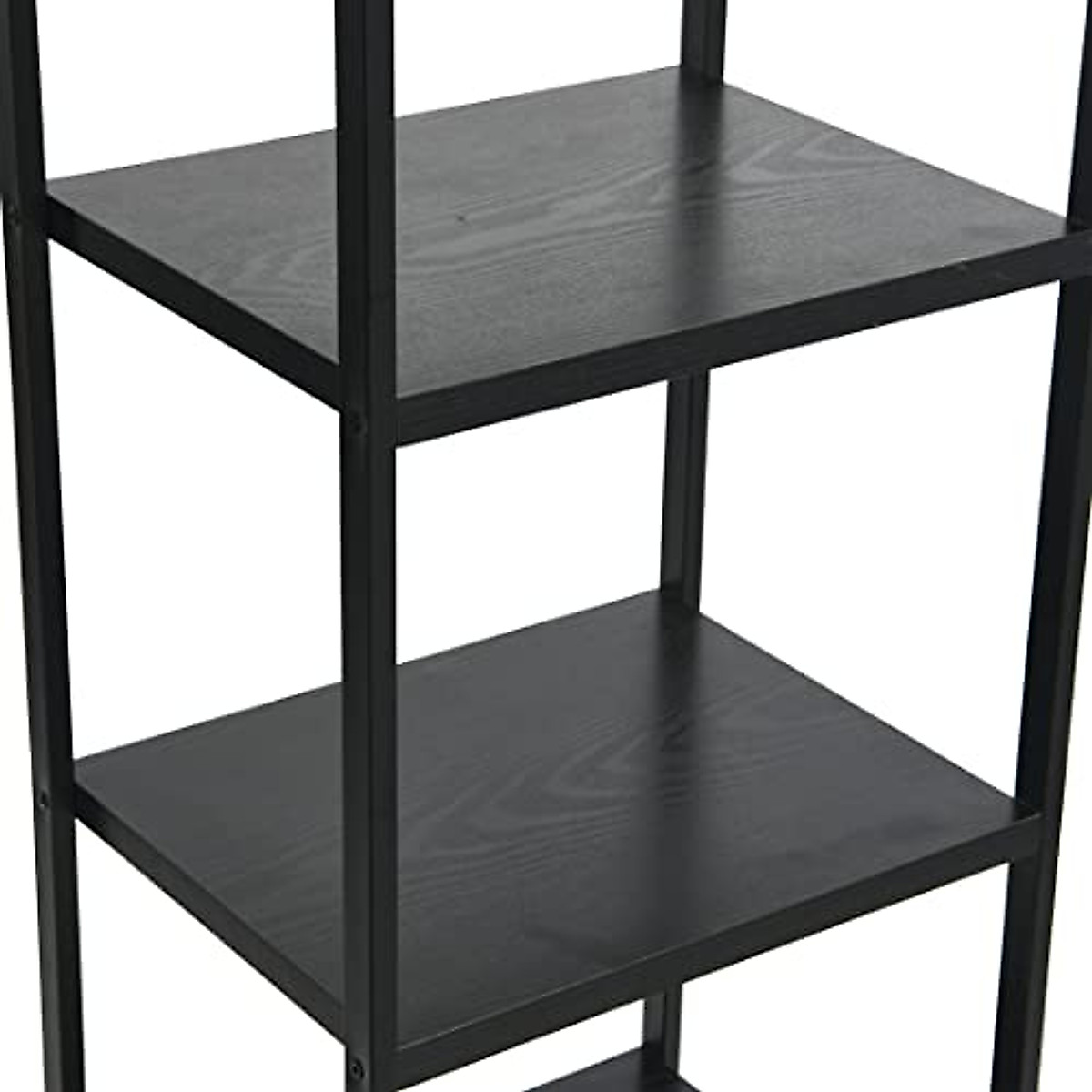 Household Essentials 5 Shelf Free Standing Book Case, Black Oak Finish