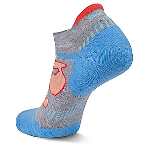 Balega Unisex-Adult Enduro V-Tech No Show Socks (1 Pair), Midgrey/Blue, Small