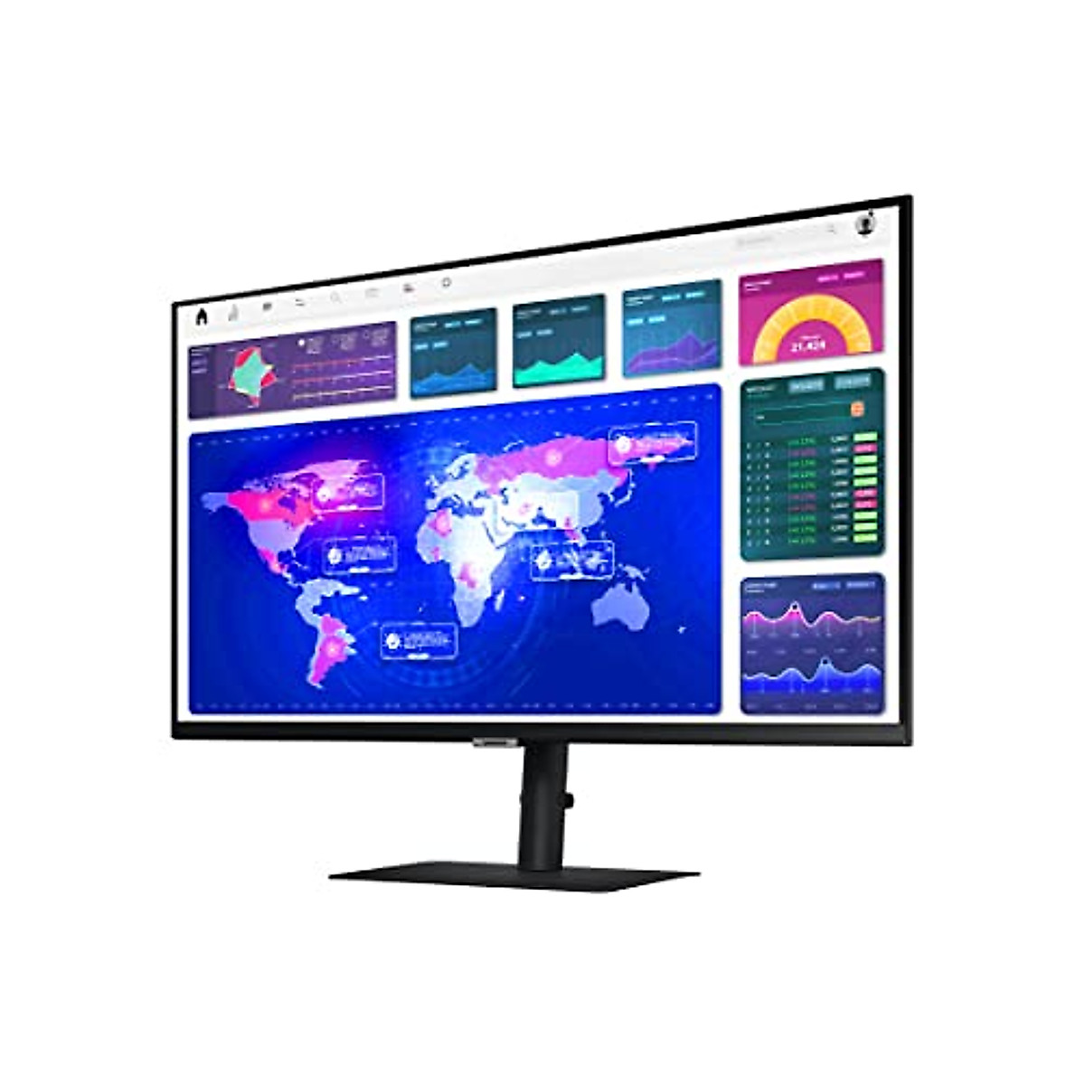 SAMSUNG ViewFinity S60UA Series 24-Inch WQHD Monitor, 75Hz, IPS Panel, USB-C, HDR10 (1 Billion Colors), Height Adjustable Stand, TUV-Certified Intelligent Eye Care (LS24A608UCNXGO),Black