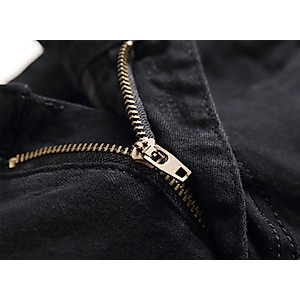 Men's Slim Fit Skinny Stretch Jeans Vintage Distressed Comfy Denim Pants Washed Straight Leg Comfy Jean Trousers (Black,38)