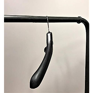 NAHANCO H90 19" Plastic Concave Suit Hanger with Extra Wide Shoulders, Black (Pack of 50)