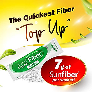 LABO Nutrition Bioactive Organic Fiber, Sunfiber Soluble Prebiotic Fiber Supplement, Support Healthy Digestive, Intestinal, Wellness with Partially Hydrolyzed Guar Gum, Low-FODMAP, Non-GMO, 30 Sachets