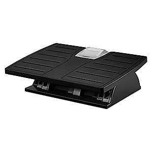 Fellowes 8035001 Adjustable Locking Footrest W/Microban, 17 1/2 X 13 1/8 X 5 5/8, Black/Silver