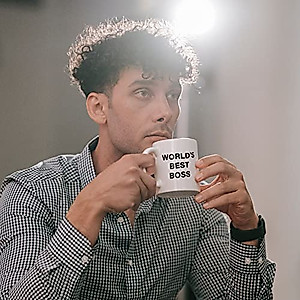 World's Best Boss Mug, The Office Mug Dunder Mifflin 11 oz Ceramic Mug Funny Unique Idea Cup Gift for Office Male Female Bosses Coworkers