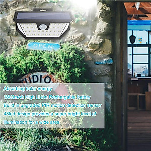 LED Solar Light 48Led Waterproof IP65 Outdoor Garden Lights Courtyard PIR Motion Sensor Emergency Wide Angle LED Solar Wall Lamp