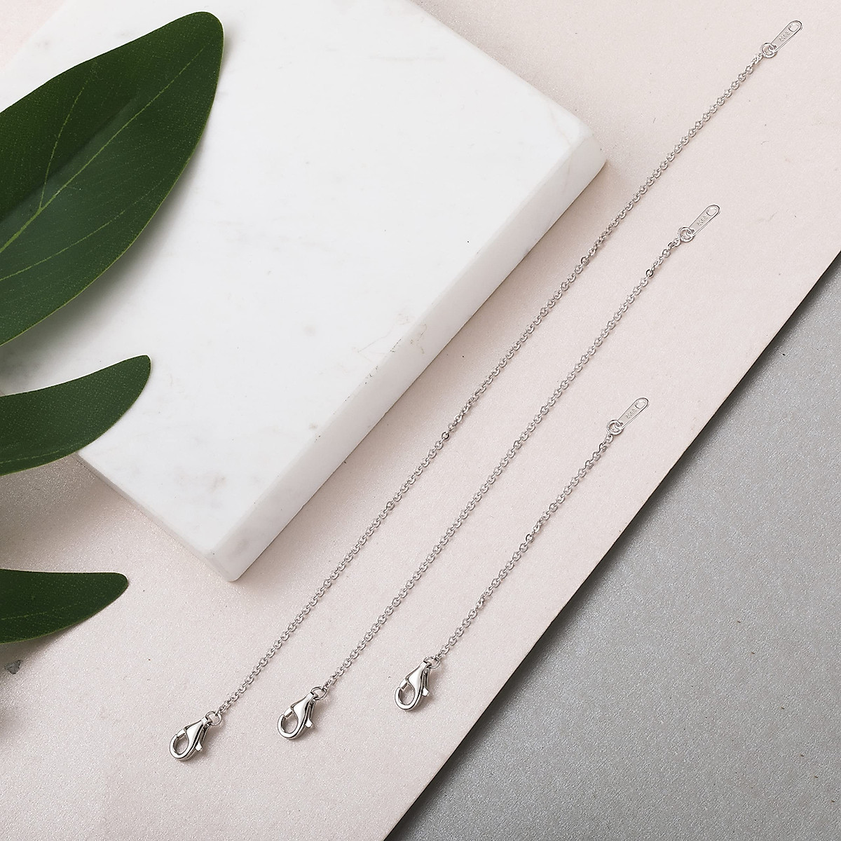 Meow Star Necklace Extender Sterling Silver Necklace Extenders Gold Plated Choker Bracelet Extenders Chain Set 2", 4", 6" Inches