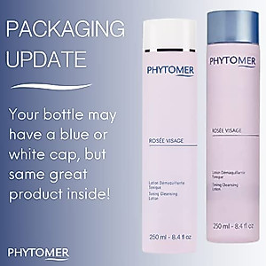 Phytomer Rosee Visage Toning Cleansing Lotion | All in One Cleanser, Makeup Remover & Toner for Face | Alcohol-Free | Safe, Natural Ingredients | 8.4 Fl Oz