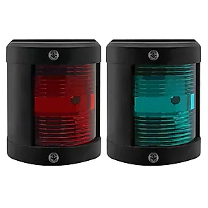 ISURE MARINE Boat Green Starboard and Red Port Side Black Stern LED Navigation Light 90° IP66 Anchor Signal Mast Light