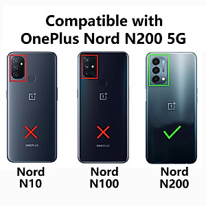 YZOK Compatible with OnePlus Nord N200 5G Case,with HD Screen Protector, [Military Grade] Ring Car Mount Kickstand Hybrid Hard PC Soft TPU Shockproof Protective Case for OnePlus Nord N200 5G (Red)