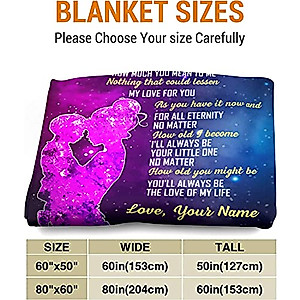Taka Deal Customized to My Mom Blanket from Daughter & Son. Plush Fleece Blanket Throw. Gift for Mothers Day & Birthday. (Mom Blanket-07, 60"X80")