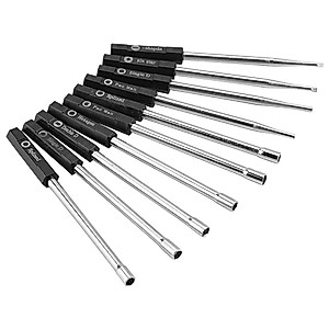 Rushbom Adjustment Screwdriver with Storage Box, 10PCS Carburetor Adjustment Set Screwdriver Card Tool Splined Pacman Double D Type